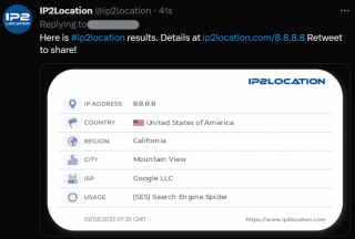 How to lookup IP location on Twitter | IP2Location.com