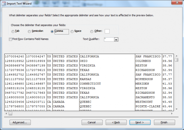 How to import CSV into Microsoft Access database? - IP2Location.com