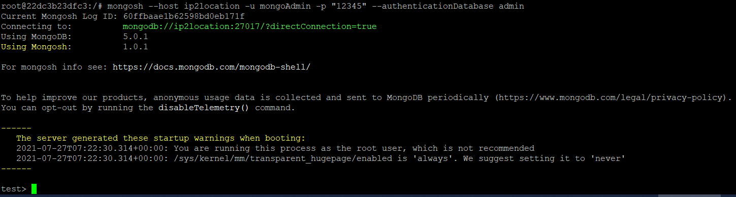 How To Connect Ip2location Mongodb Docker In Debian Container 
