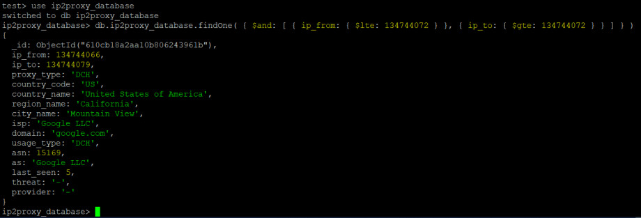 How to connect IP2Proxy MongoDB Docker in Debian container | IP2Location.com