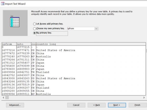 How to import CSV into Microsoft Access database? | IP2Location.com