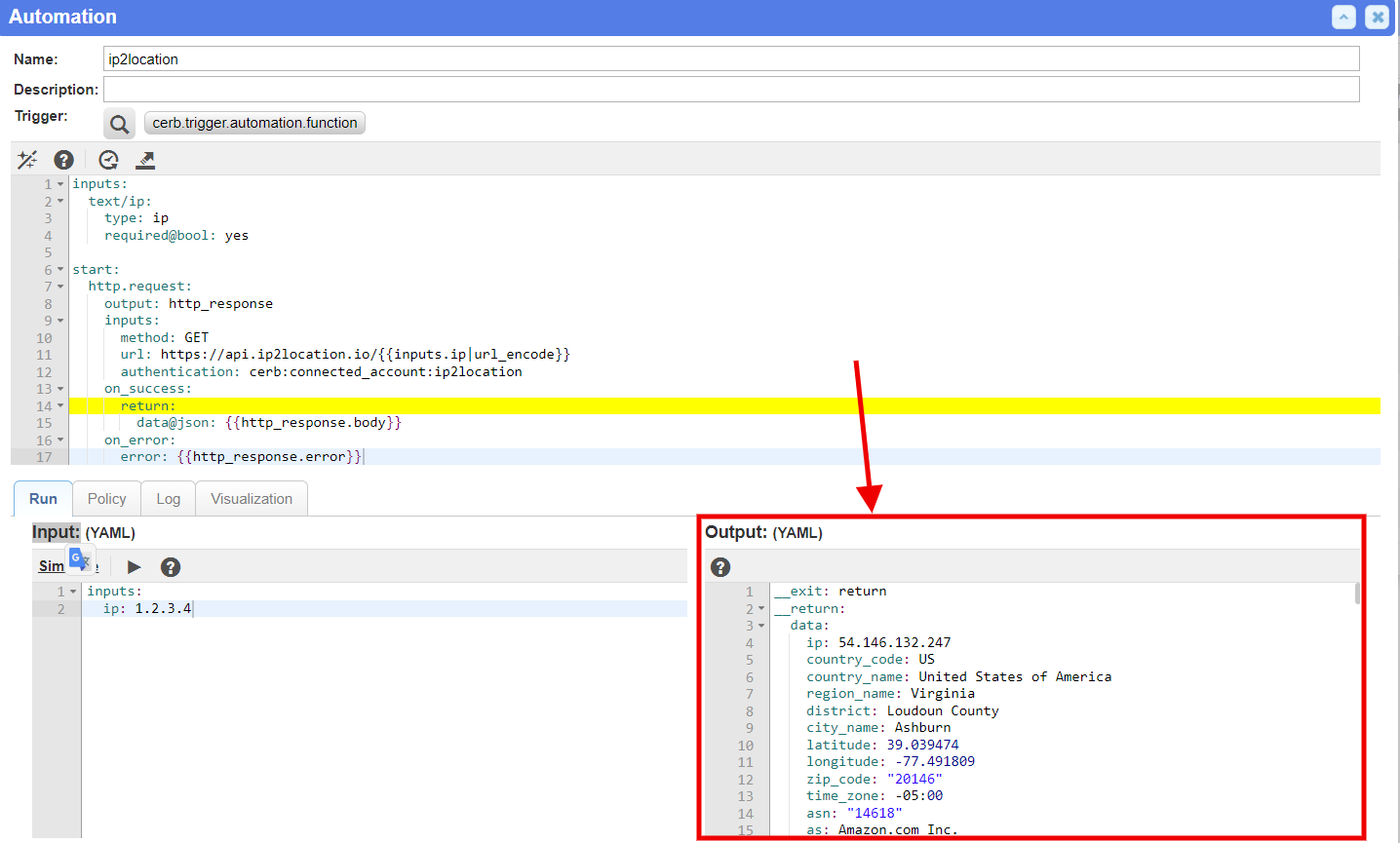 How to use IP2Location.io API in Cerb? | IP2Location.com
